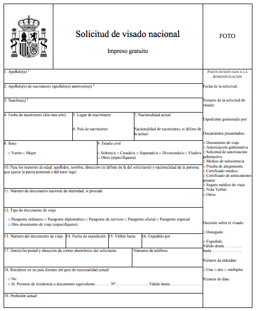 espectro niebla perecer requisitos para sacar visa para españa ...